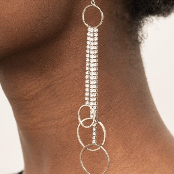 paparazzi | Jewelry | Demurely Dazzling White Drop Earrings | Poshmark